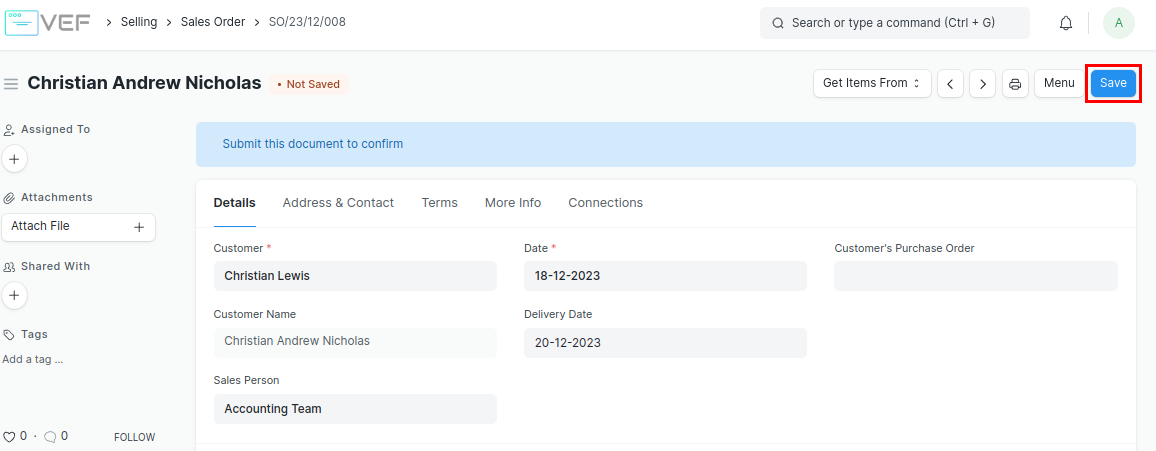 Download/Upload CSV Template in Items Table